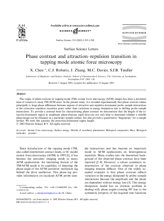 (PDF) Phase contrast and attraction–repulsion transition in tapping ...