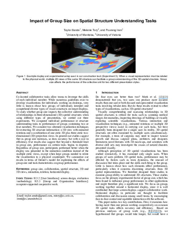 Pdf Impact Of Group Size On Spatial Structure Understanding Tasks