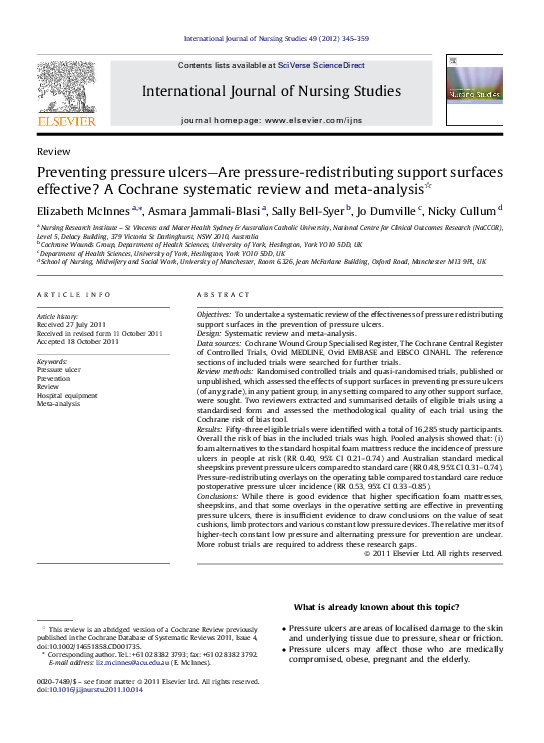 (PDF) Preventing pressure ulcers—Are pressure-redistributing support ...