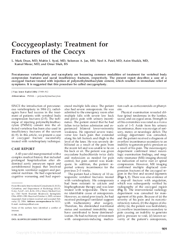 (PDF) Coccygeoplasty: treatment for fractures of the coccyx