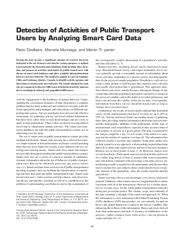 (PDF) Detection of activities of public transport users by analyzing ...