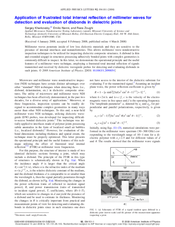 (PDF) Application of Frustrated Total Internal Reflection Devices to ...