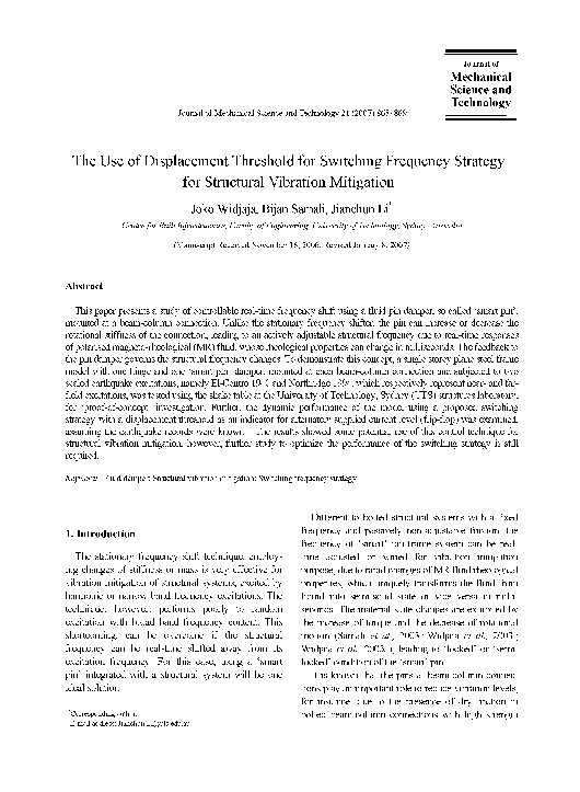 Pdf The Use Of Displacement Threshold For Switching Frequency