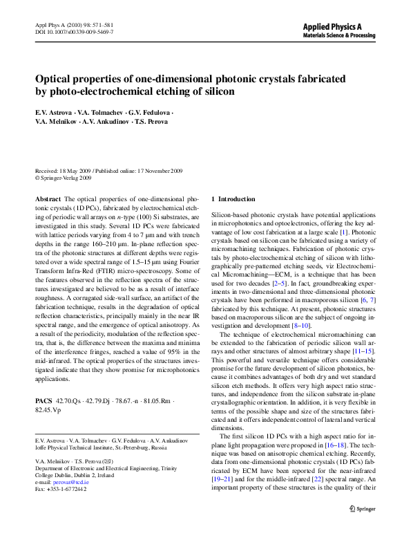 (PDF) Optical properties of one-dimensional photonic crystals based on multiple-quantum-well ...