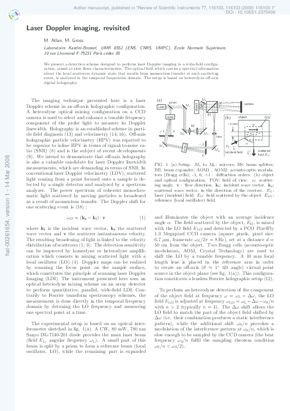 (PDF) Laser Doppler imaging, revisited