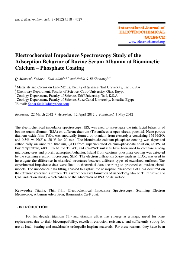 (PDF) Electrochemical impedance spectroscopy study of TiO2 based solar ...