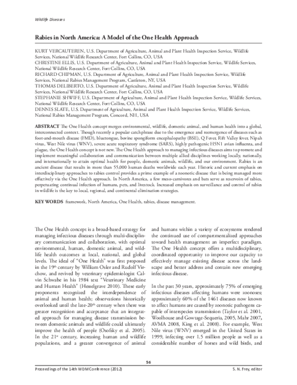 (PDF) Rabies in North America: a model of the one health approach