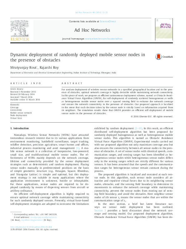 Dynamic Deployment Of Randomly Deployed Mobile Sensor Nodes In The