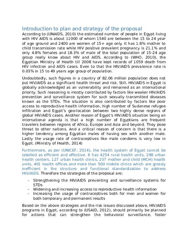 (DOC) The Global Fund HIV/AIDS Program Goals and Proposal for Egypt