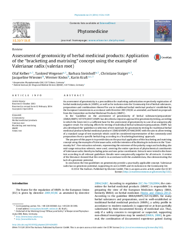 (PDF) Assessment of genotoxicity of herbal medicinal products ...