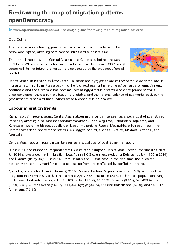 (PDF) Re-drawing the map of migration patterns