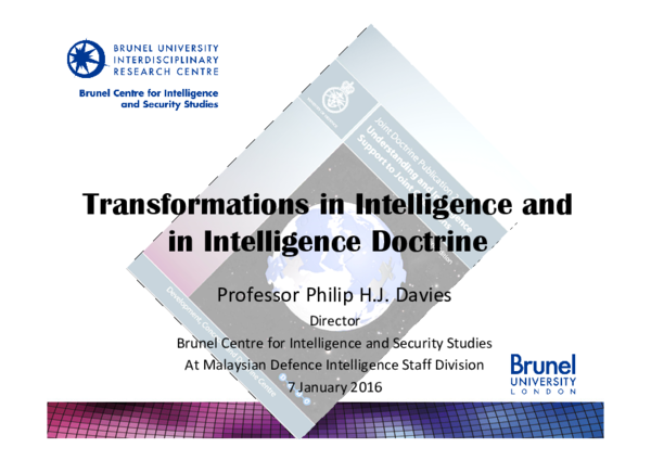 (PDF) Transformations in Intelligence and in Intelligence Doctrine