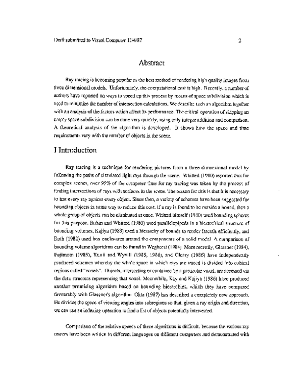 Pdf Analysis Of An Algorithm For Fast Ray Tracing Using Uniform Space