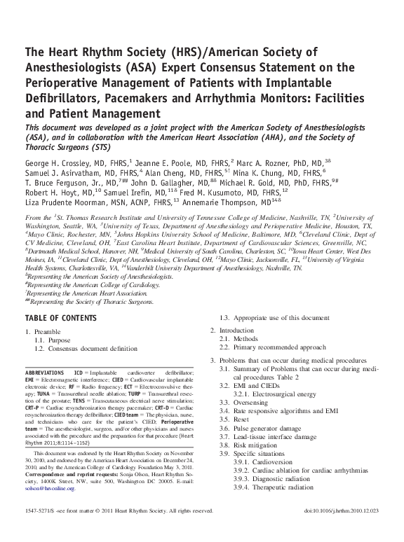 (PDF) The American Society of Anesthesiologists (ASA)