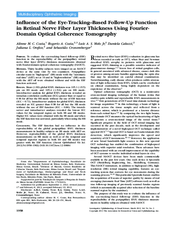 (PDF) Influence of the Eye-Tracking-Based Follow-Up Function in Retinal ...