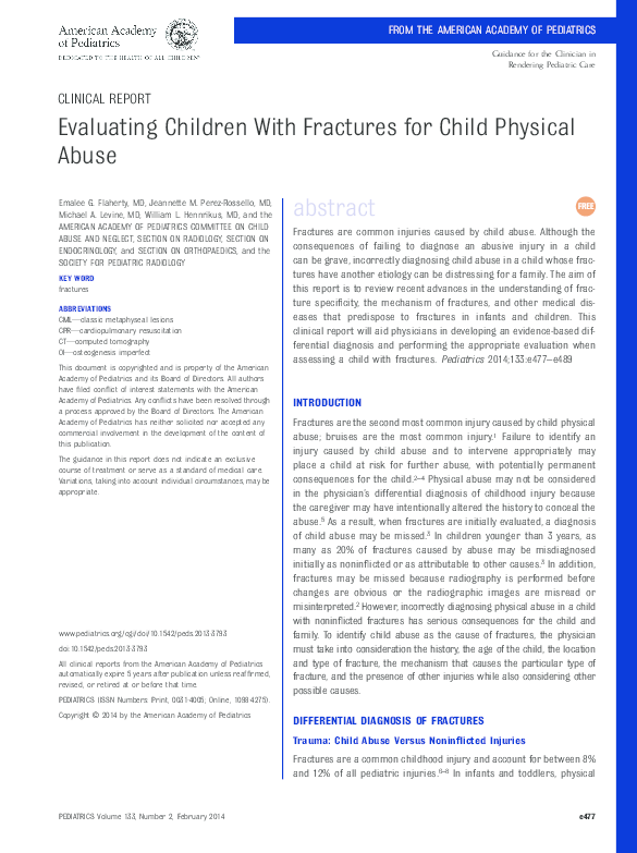 (PDF) Evaluating Children With Fractures for Child Physical Abuse