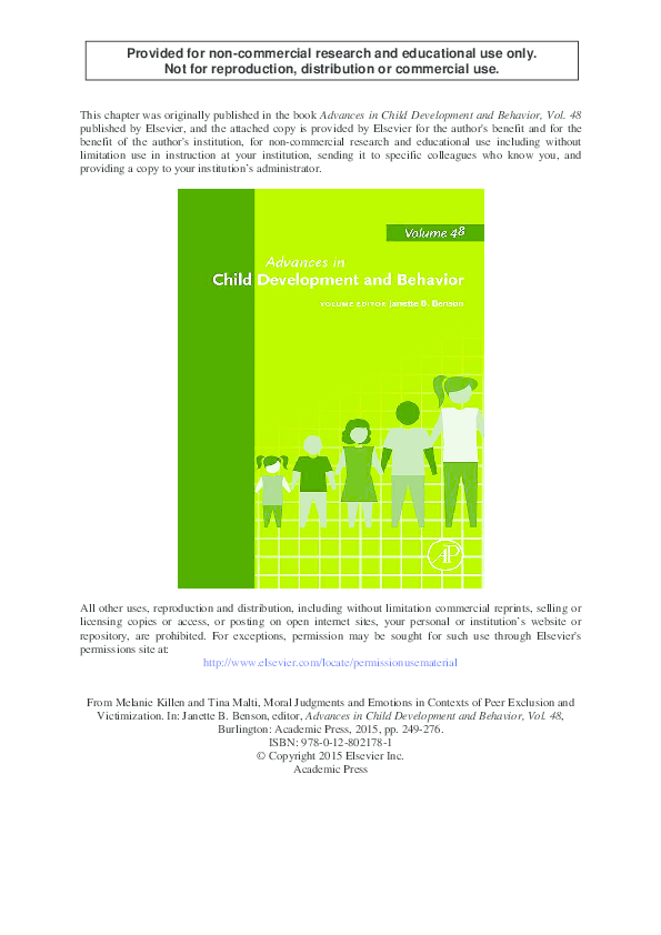 (PDF) Moral judgments and emotions in contexts of peer exclusion and ...