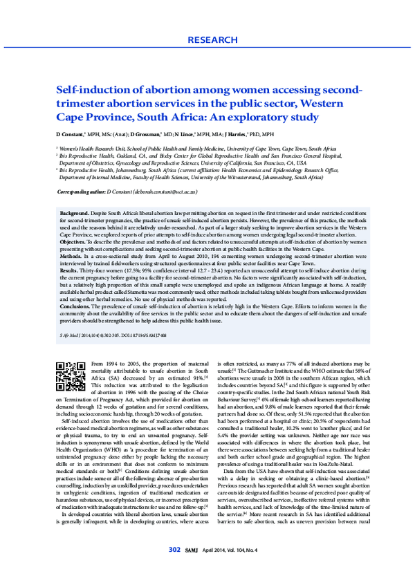 (PDF) Self-induction of abortion among women accessing second-trimester ...