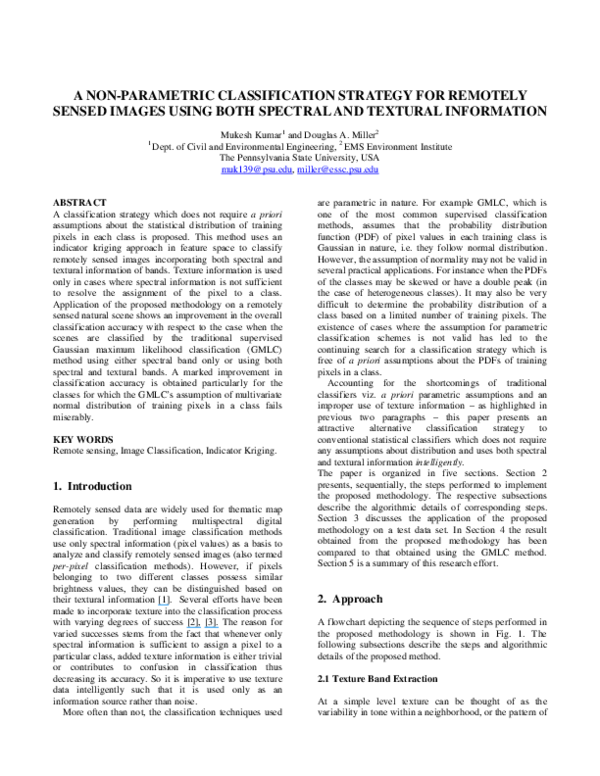 (PDF) A non-parametric classification strategy for remotely sensed images using both spectral ...
