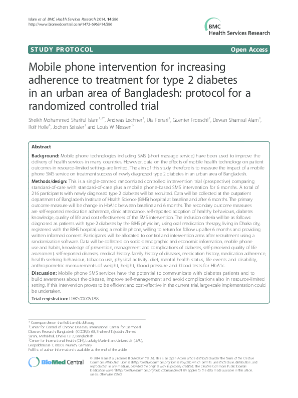 (PDF) Mobile phone intervention for increasing adherence to treatment ...