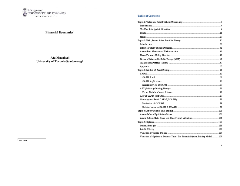 (PDF) Financial Economics