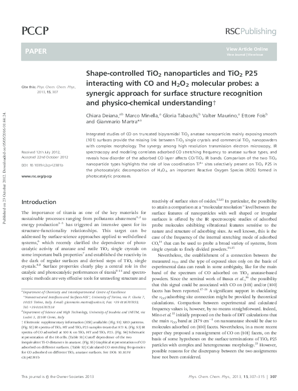 (PDF) Shape-controlled TiO 2 nanoparticles and TiO 2 P25 interacting ...