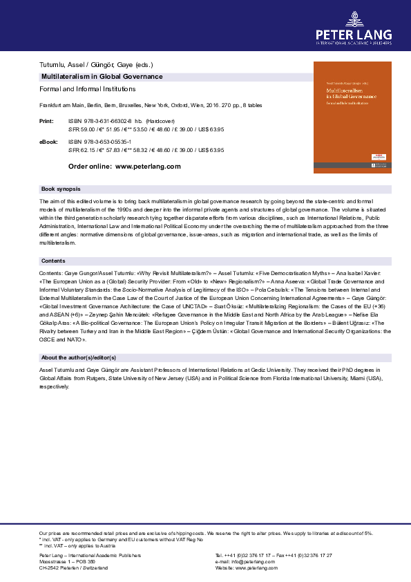 (PDF) Global Governance and International Security Organizations: the ...
