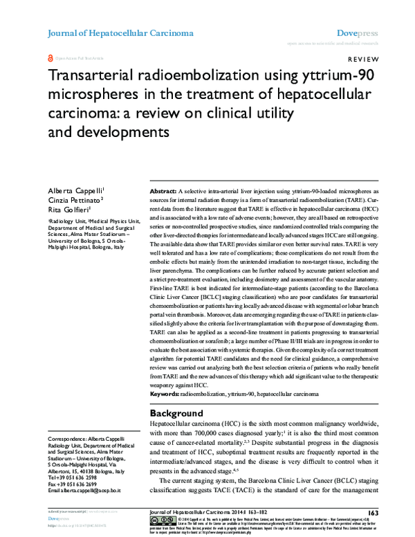 (PDF) Yttrium-90 Radioembolization for Hepatocellular Carcinoma