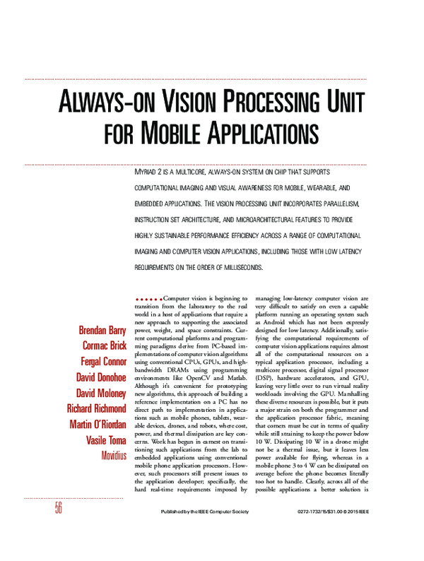 (PDF) Always-on Vision Processing Unit (VPU) for Mobile Applications