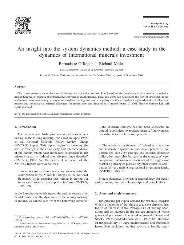 (PDF) An insight into the system dynamics method: a case study in the dynamics of international ...