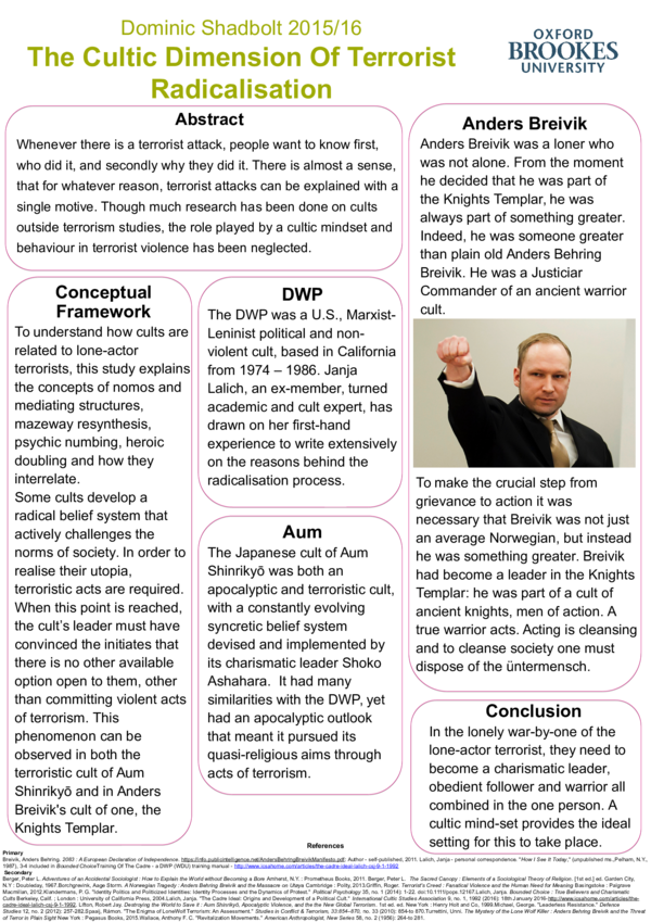 (PPT) Poster - The Cultic dimension of terrorist radicalisation ...