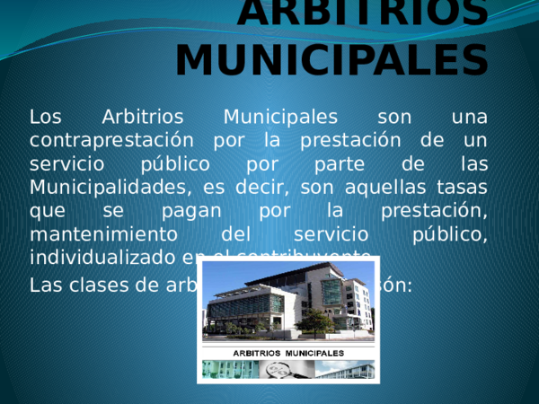 (PPT) ARBITRIOS MUNICIPALES