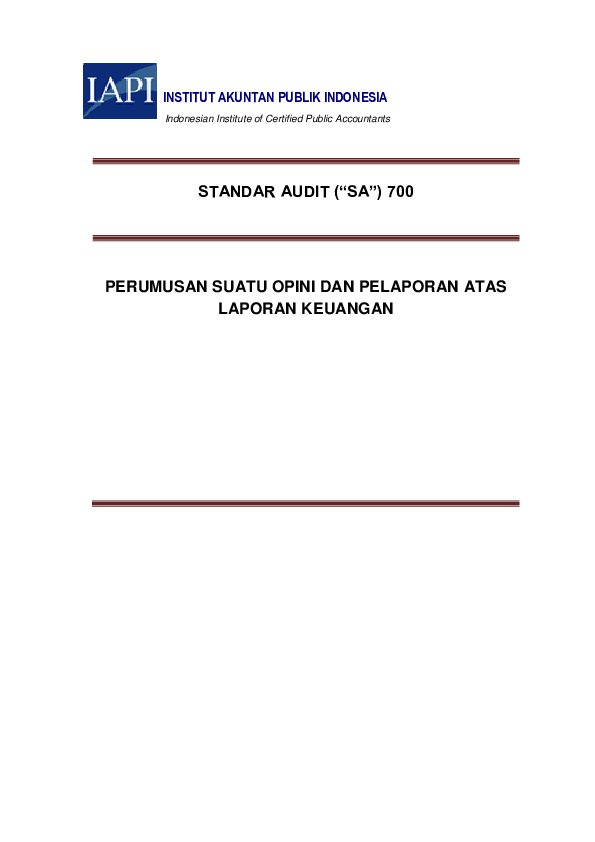 (PDF) STANDAR AUDIT ( " SA " ) 700