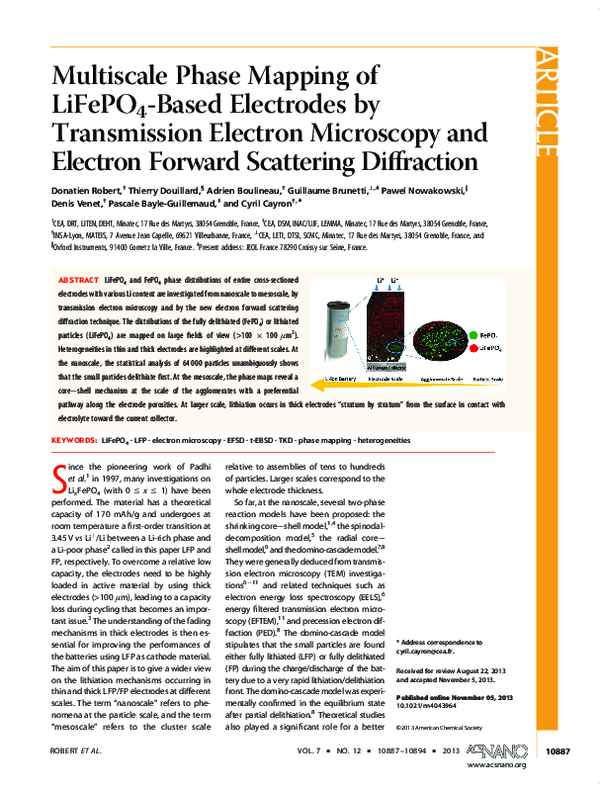 (PDF) Multiscale Phase Mapping of LiFePO 4 -Based Electrodes by Transmission Electron Microscopy ...