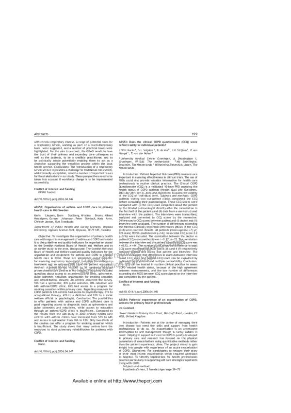 (PDF) ABS53: Does the clinical COPD questionnaire (CCQ) score reflect ...