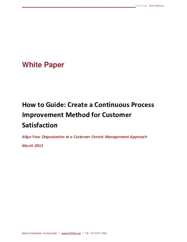 (PDF) How to Guide: Create a Continuous Process Improvement Method for ...