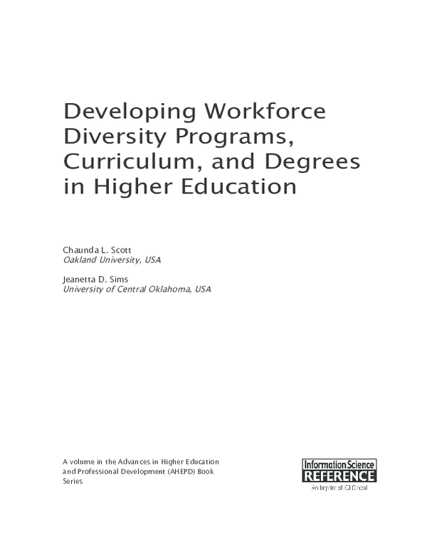(PDF) Developing Workforce Diversity Programs, Curriculum, and Degrees ...