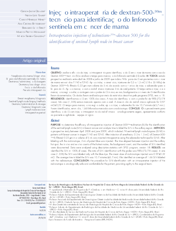 (PDF) [Intraoperative injection of technetium-99m-dextran 500 for the ...