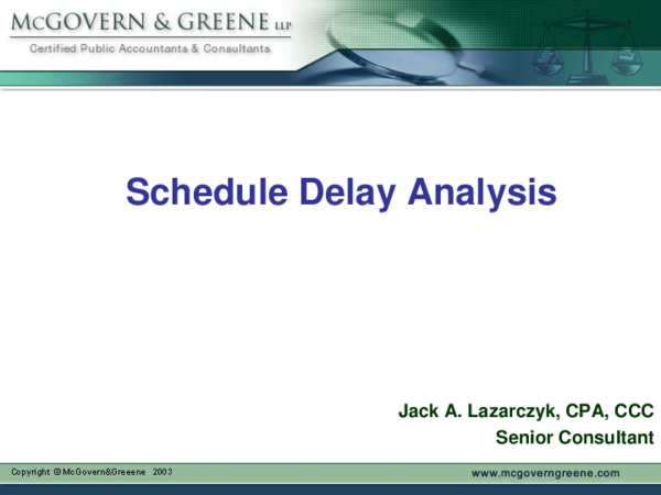 (PDF) Schedule Delay Analysis