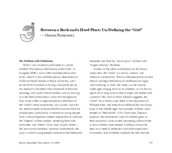 (PDF) Between a Rock and a Hard Place: Un/defining the 'girl'