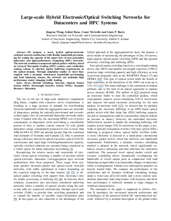 (PDF) Large-scale hybrid electronic/optical switching networks for ...