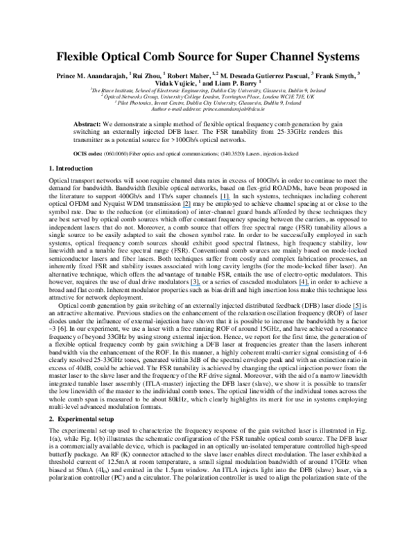 (PDF) Flexible optical comb source for super channel systems