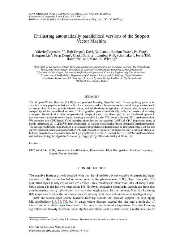 Pdf Evaluating Automatically Parallelized Versions Of The Support