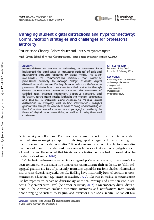 (PDF) Managing student digital distractions and hyperconnectivity ...