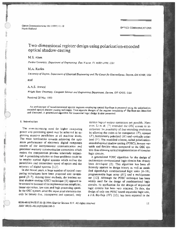 (PDF) Two-dimensional register design using polarization-encoded optical shadow-casting