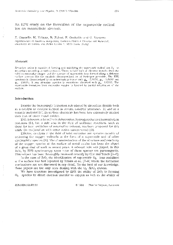 (PDF) An EPR study on the formation of the superoxide radical ion on ...