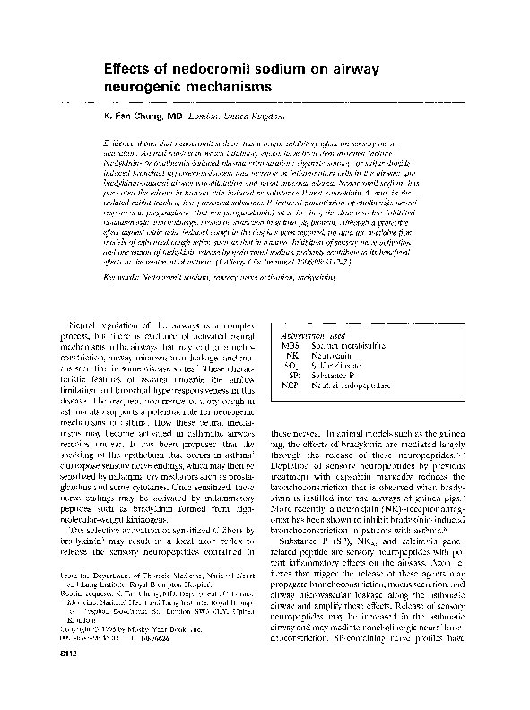(PDF) Effects of nedocromil sodium on airway neurogenic mechanisms☆☆☆★