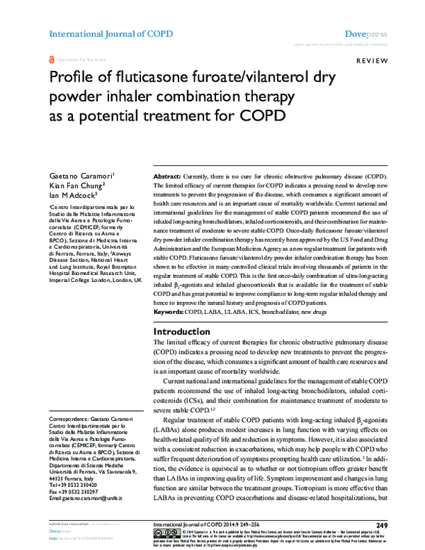 (PDF) Profile of fluticasone furoate/vilanterol dry powder inhaler ...
