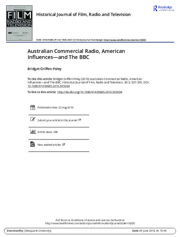 (PDF) 'Australian Commercial Radio, American Influences - and the BBC'