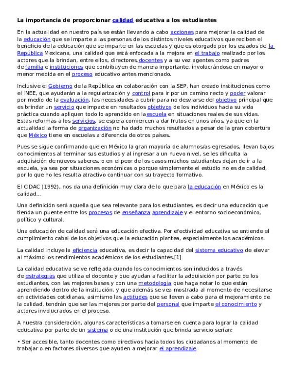 (DOC) La importancia de proporcionar